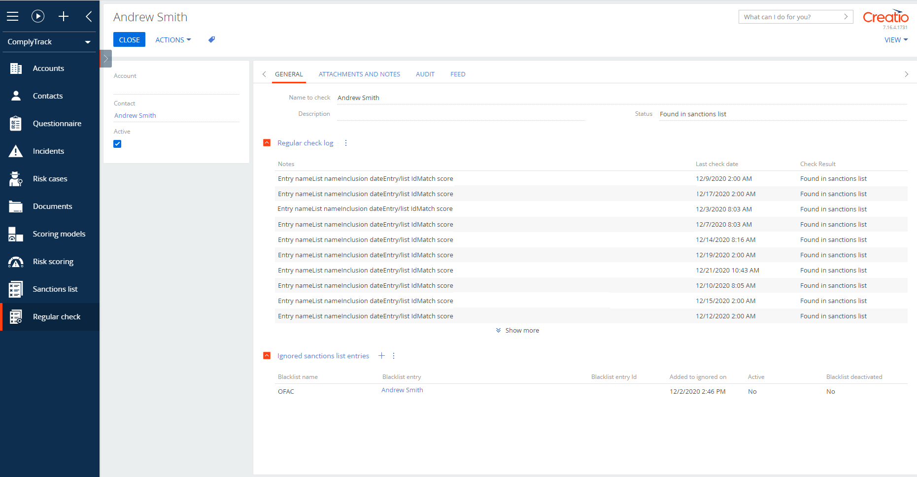 ComplyTrack for Creatio | Creatio Marketplace