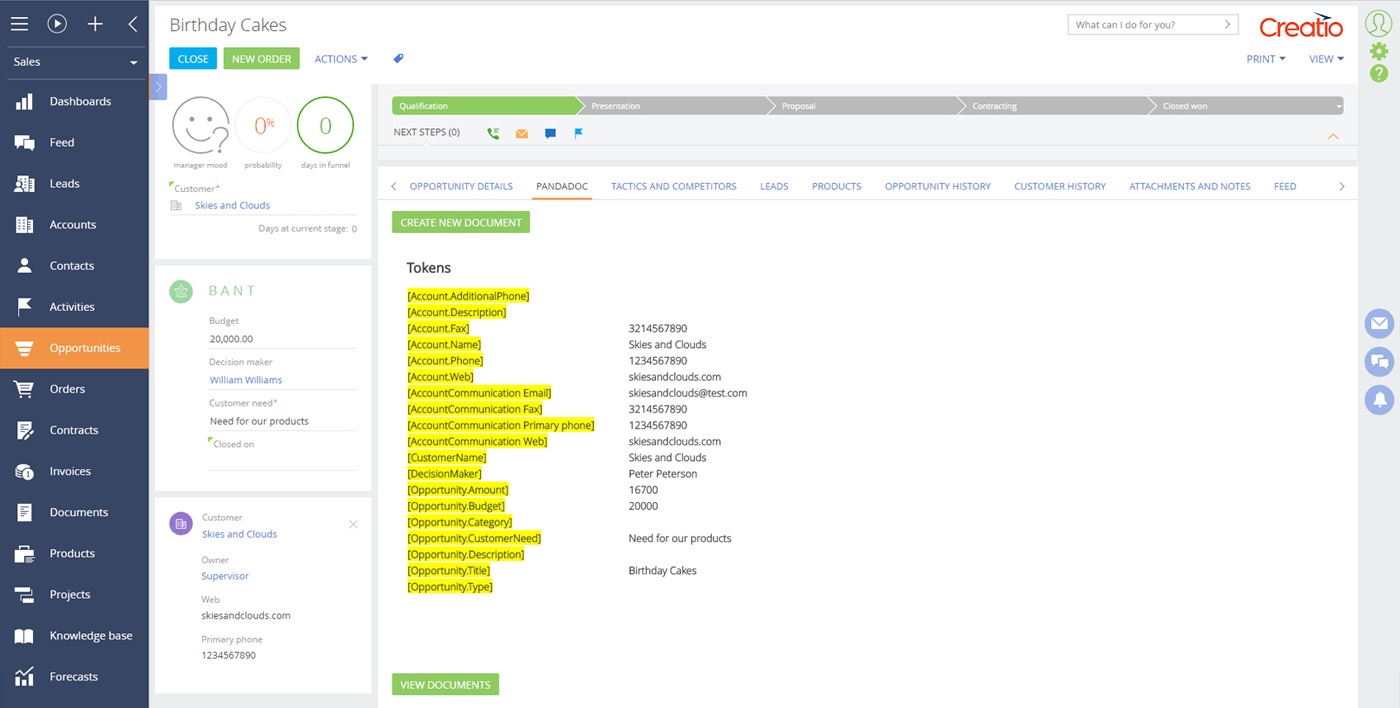 PandaDoc Document Management for Creatio | Creatio Marketplace