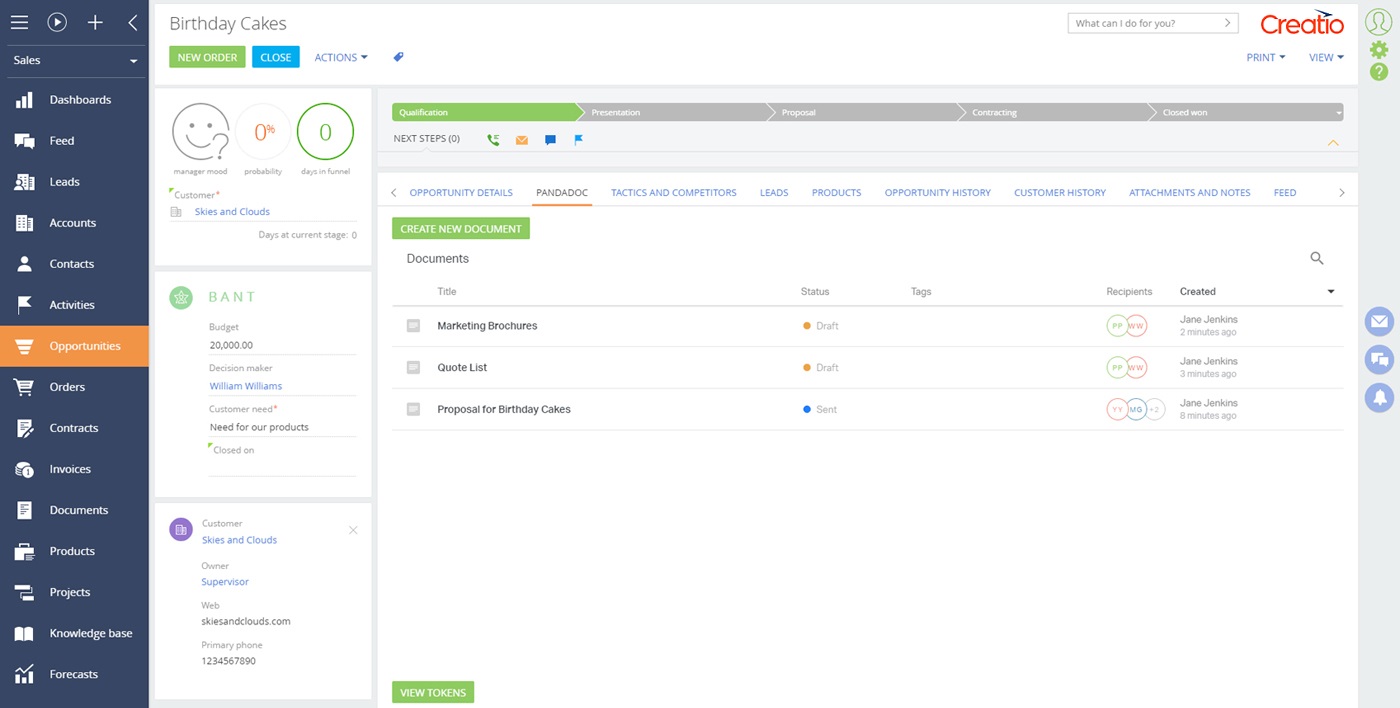 PandaDoc Document Management for Creatio | Creatio Marketplace