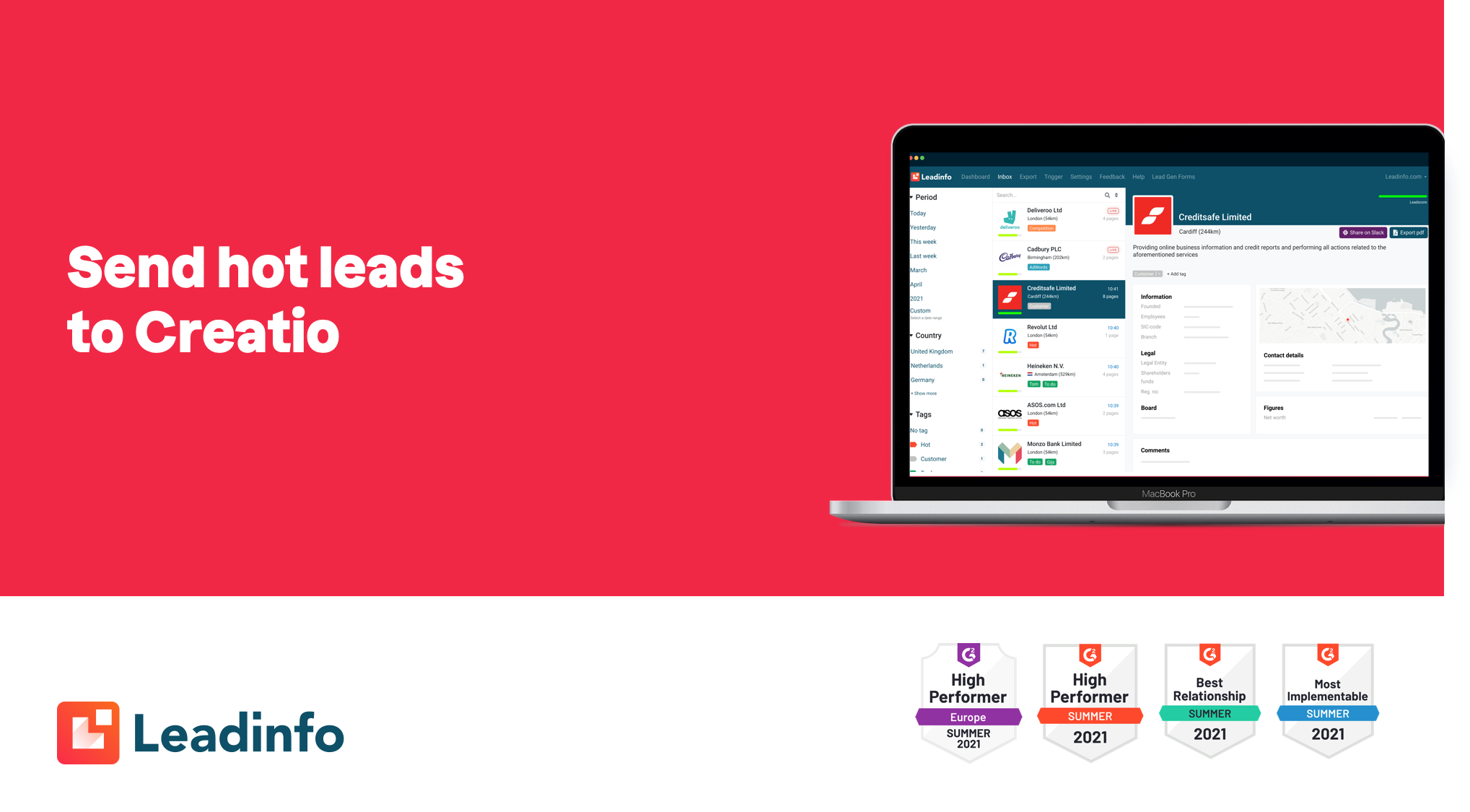 Leadinfo connector for Creatio | Creatio Marketplace