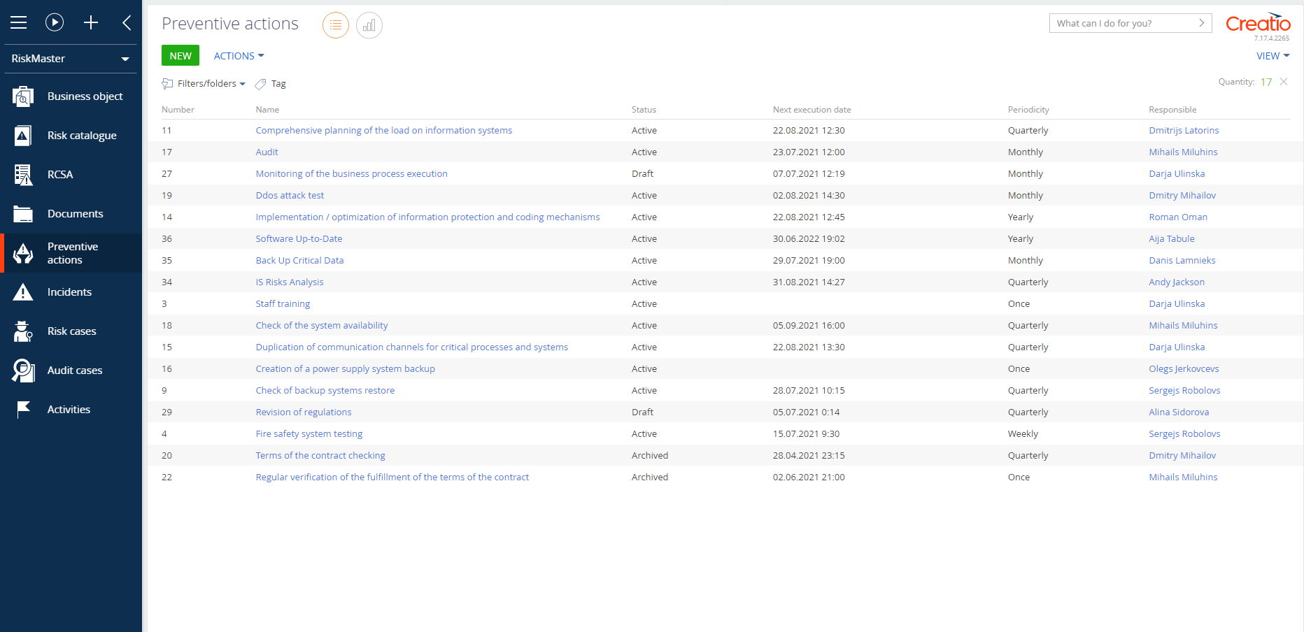 RiskMaster for Creatio | Creatio Marketplace