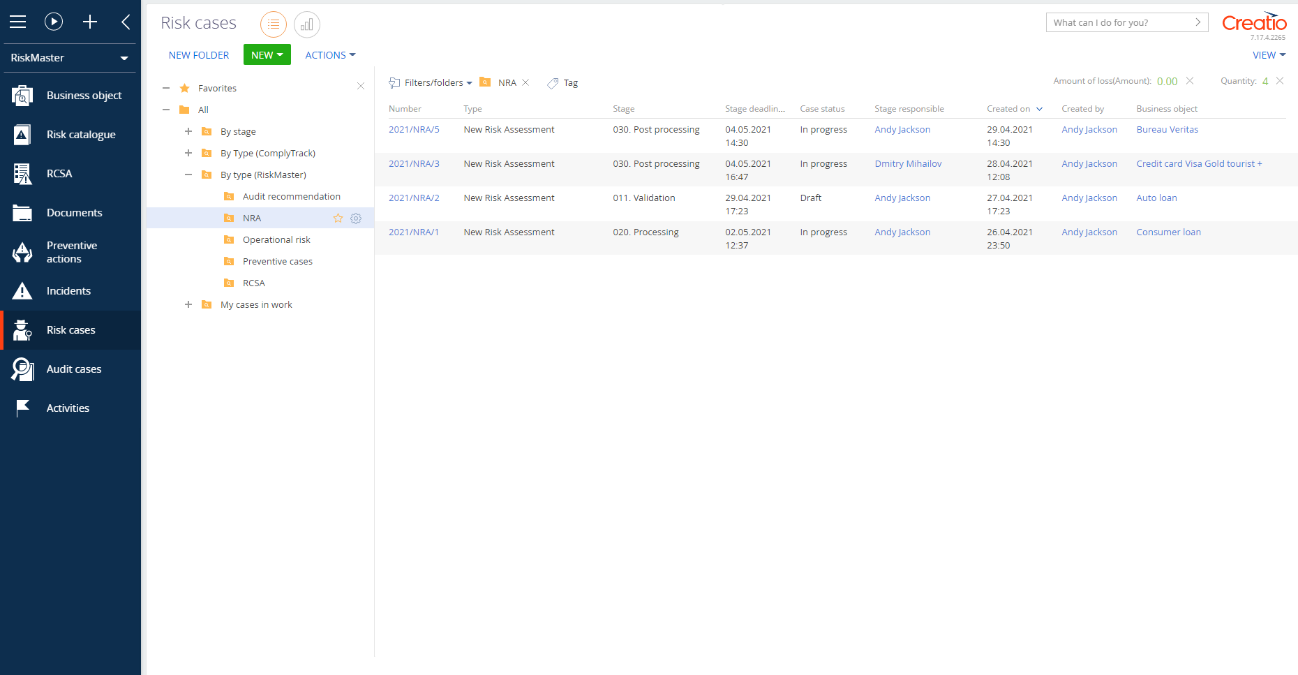 RiskMaster for Creatio | Creatio Marketplace
