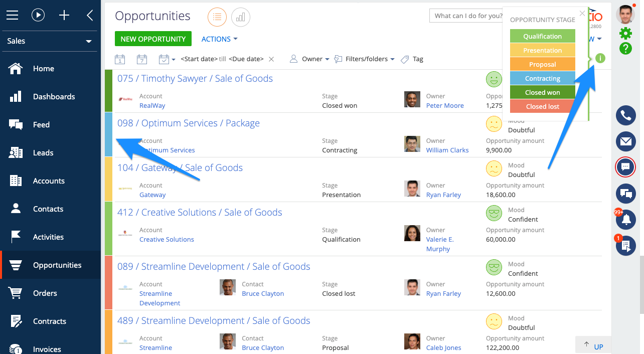 Case stage color coding for Creatio | Creatio Marketplace