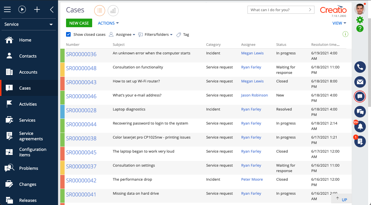 Case stage color coding for Creatio | Creatio Marketplace