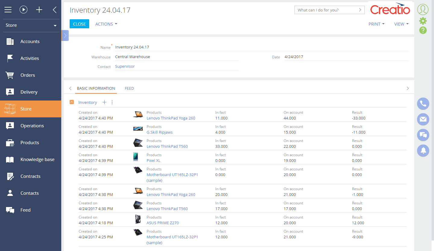 Storekeeper for Creatio | Creatio Marketplace
