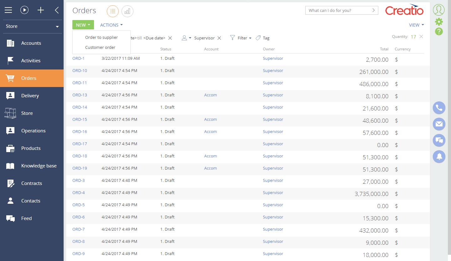 Storekeeper for Creatio | Creatio Marketplace