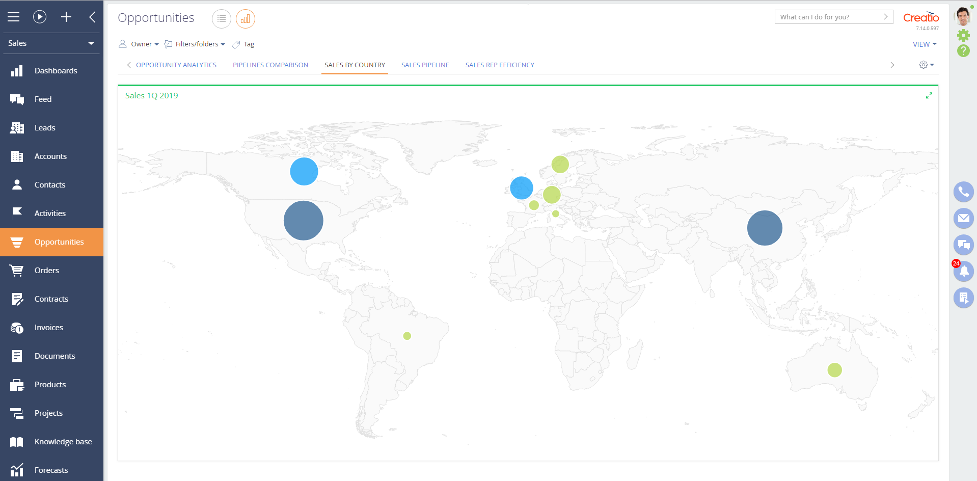 Map widget for Creatio | Creatio Marketplace