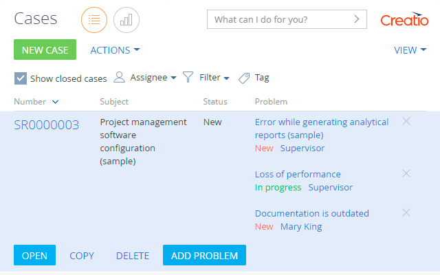 Problem management helper for Creatio | Creatio Marketplace