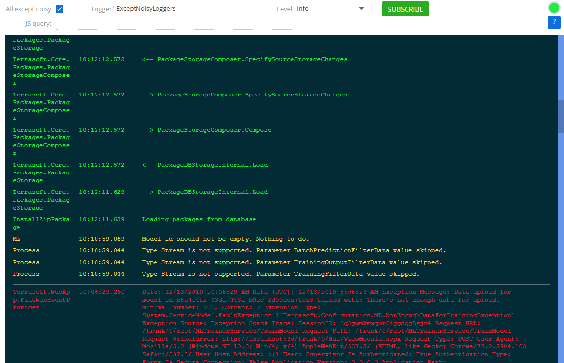 Telemetry log for Creatio | Creatio Marketplace