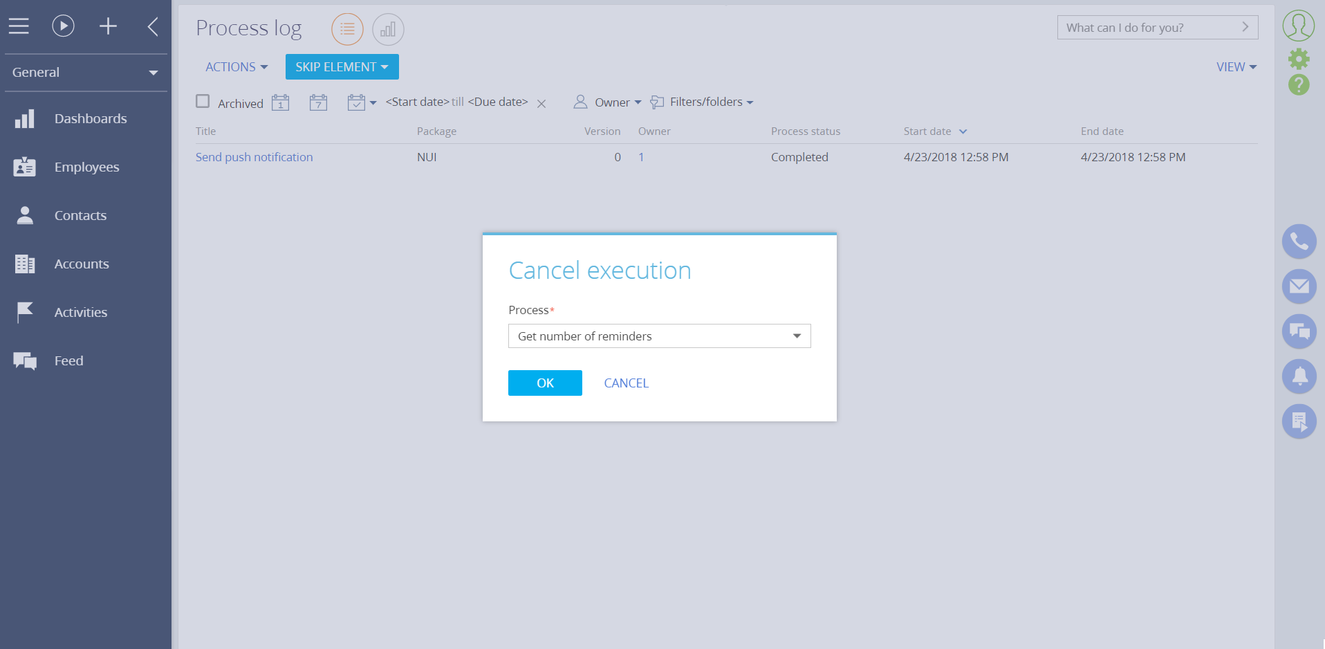 Process elements disabling for Creatio | Creatio Marketplace