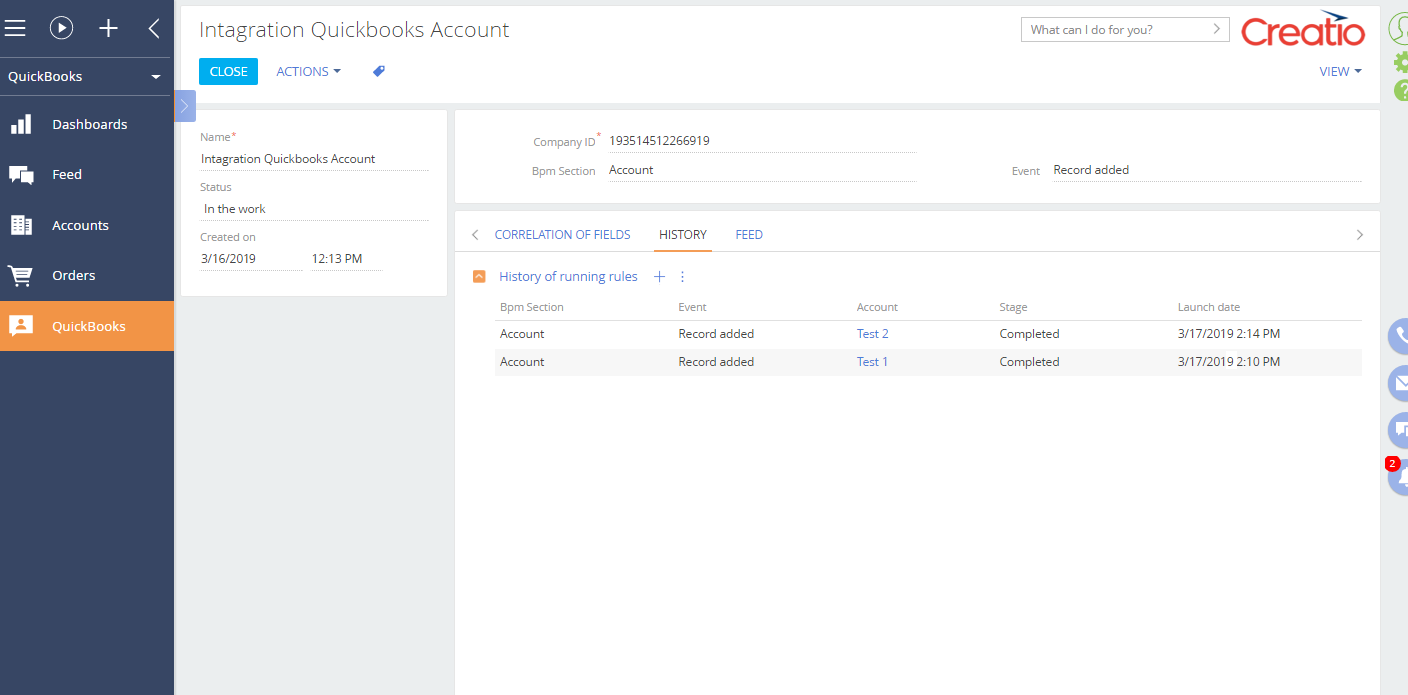 Quickbooks online connector for Creatio | Creatio Marketplace