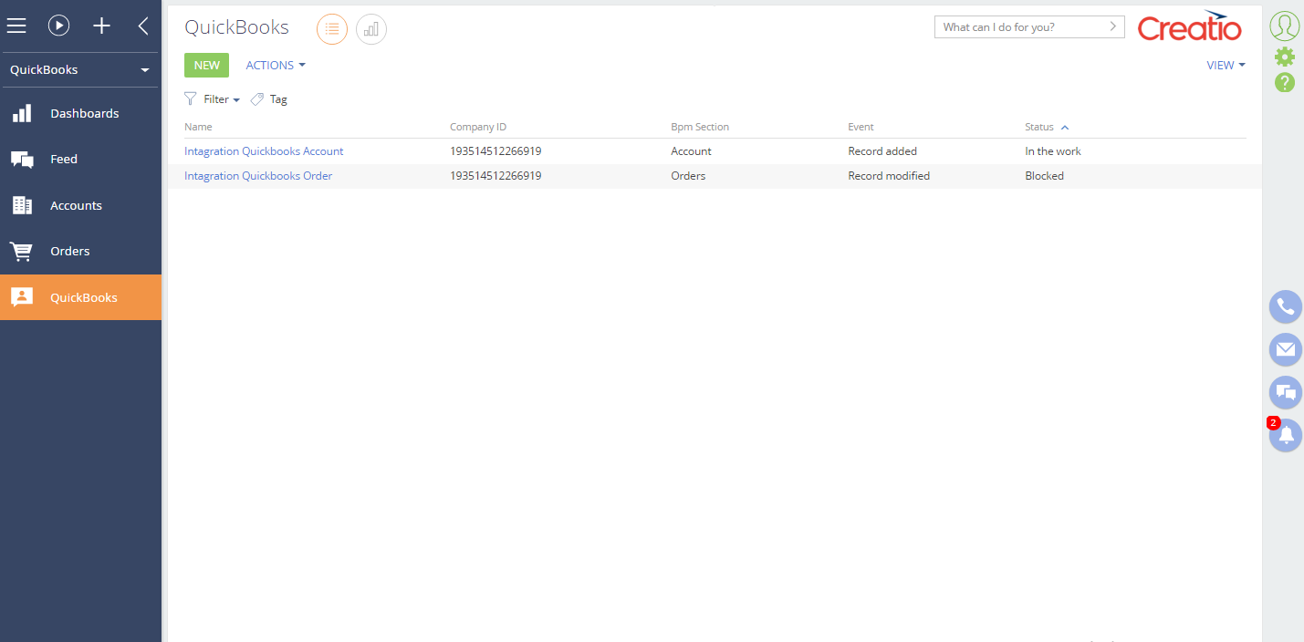 Quickbooks online connector for Creatio | Creatio Marketplace