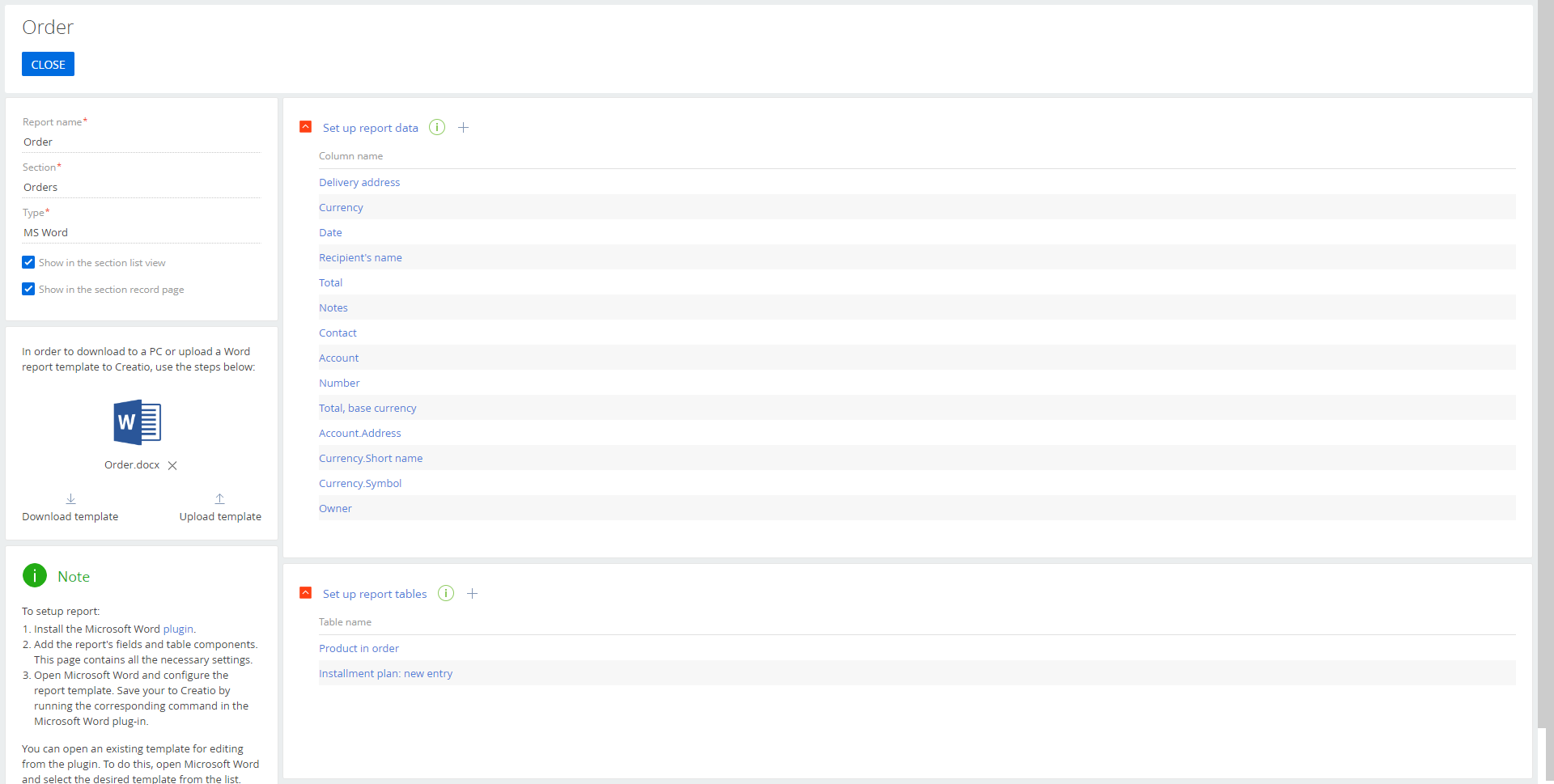 Microsoft Word plugin for Creatio | Creatio Marketplace