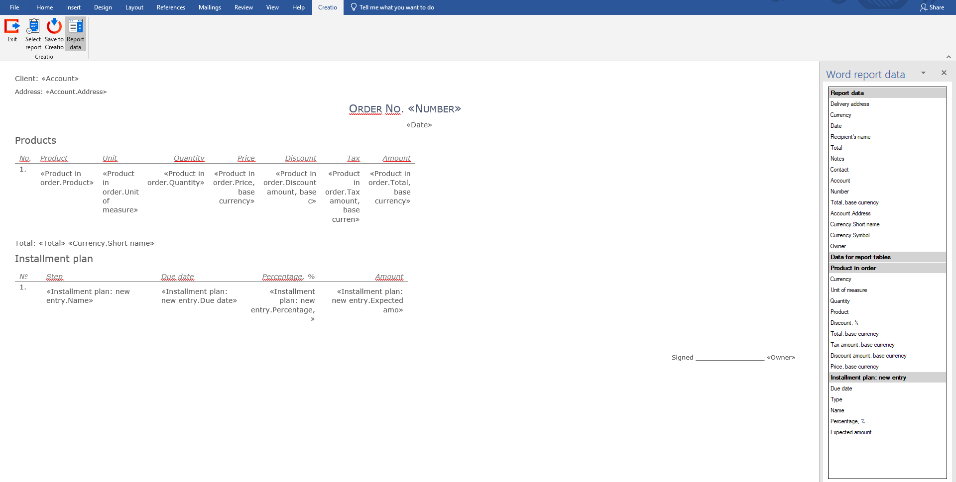 Microsoft Word plugin for Creatio | Creatio Marketplace