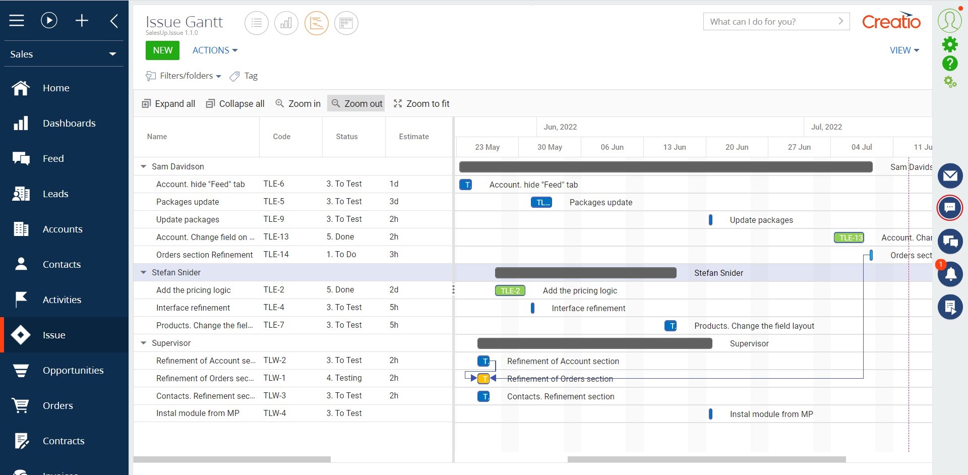 SalesUp Project Management for Creatio | Creatio Marketplace