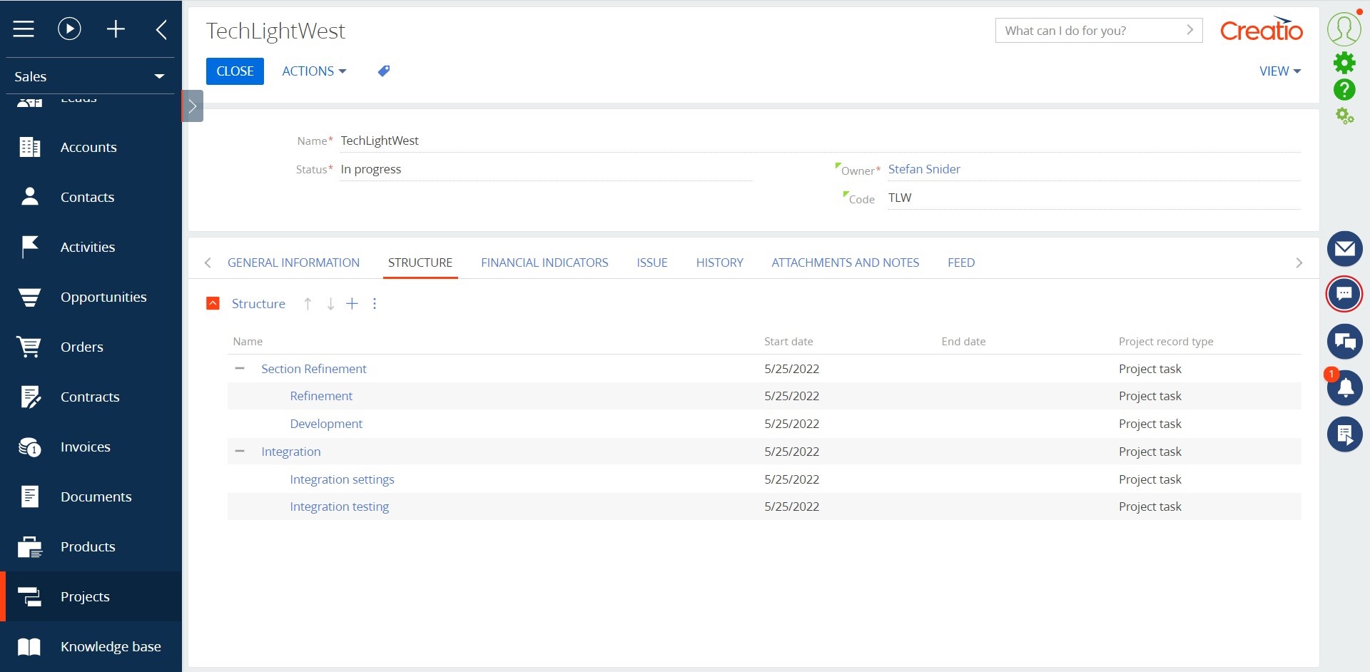 SalesUp Project Management for Creatio | Creatio Marketplace