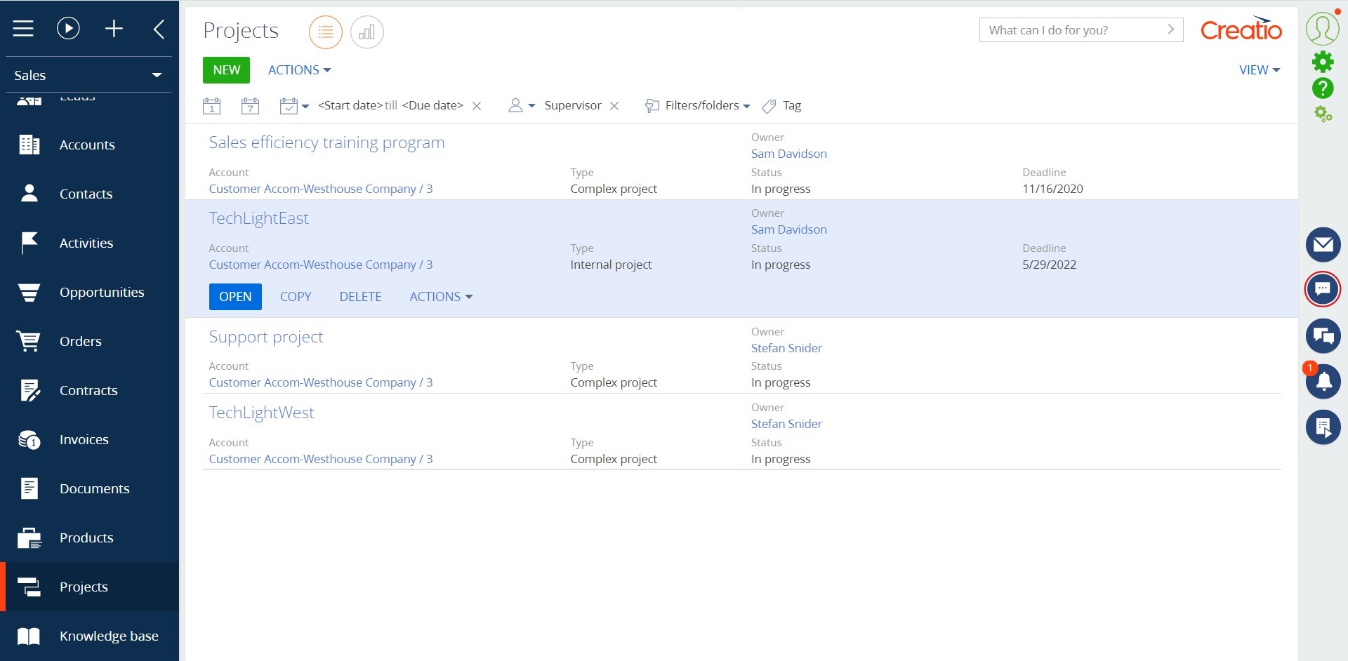 SalesUp Project Management for Creatio | Creatio Marketplace