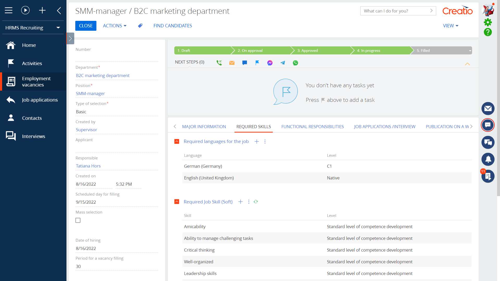DData HRMS for Creatio | Creatio Marketplace