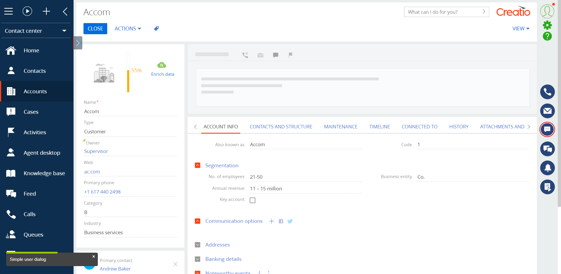 Toast dialogs for Creatio | Creatio Marketplace