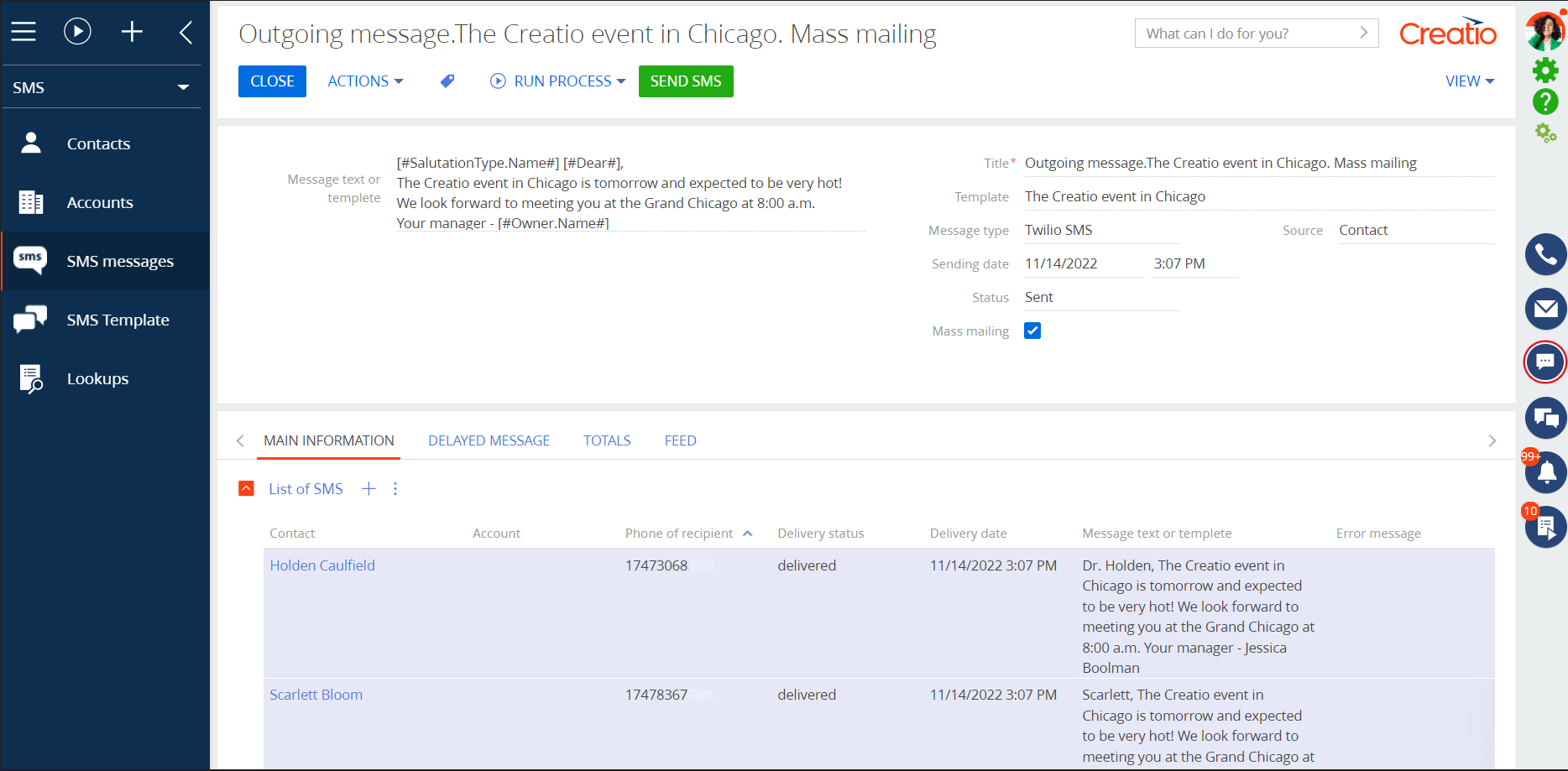 Twilio SMS Pro integration for Creatio | Creatio Marketplace