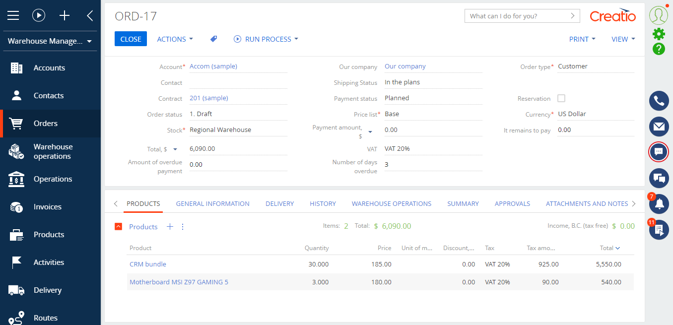 Storekeeper for Creatio | Creatio Marketplace