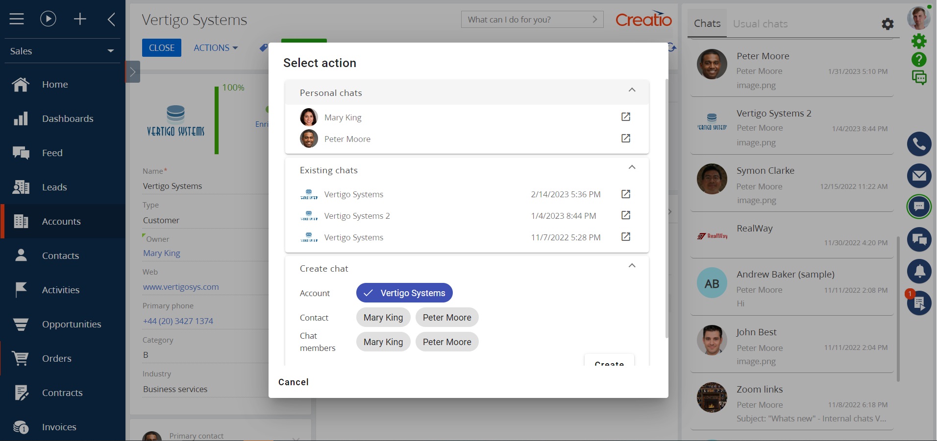 SalesUp Internal chats for Creatio | Creatio Marketplace