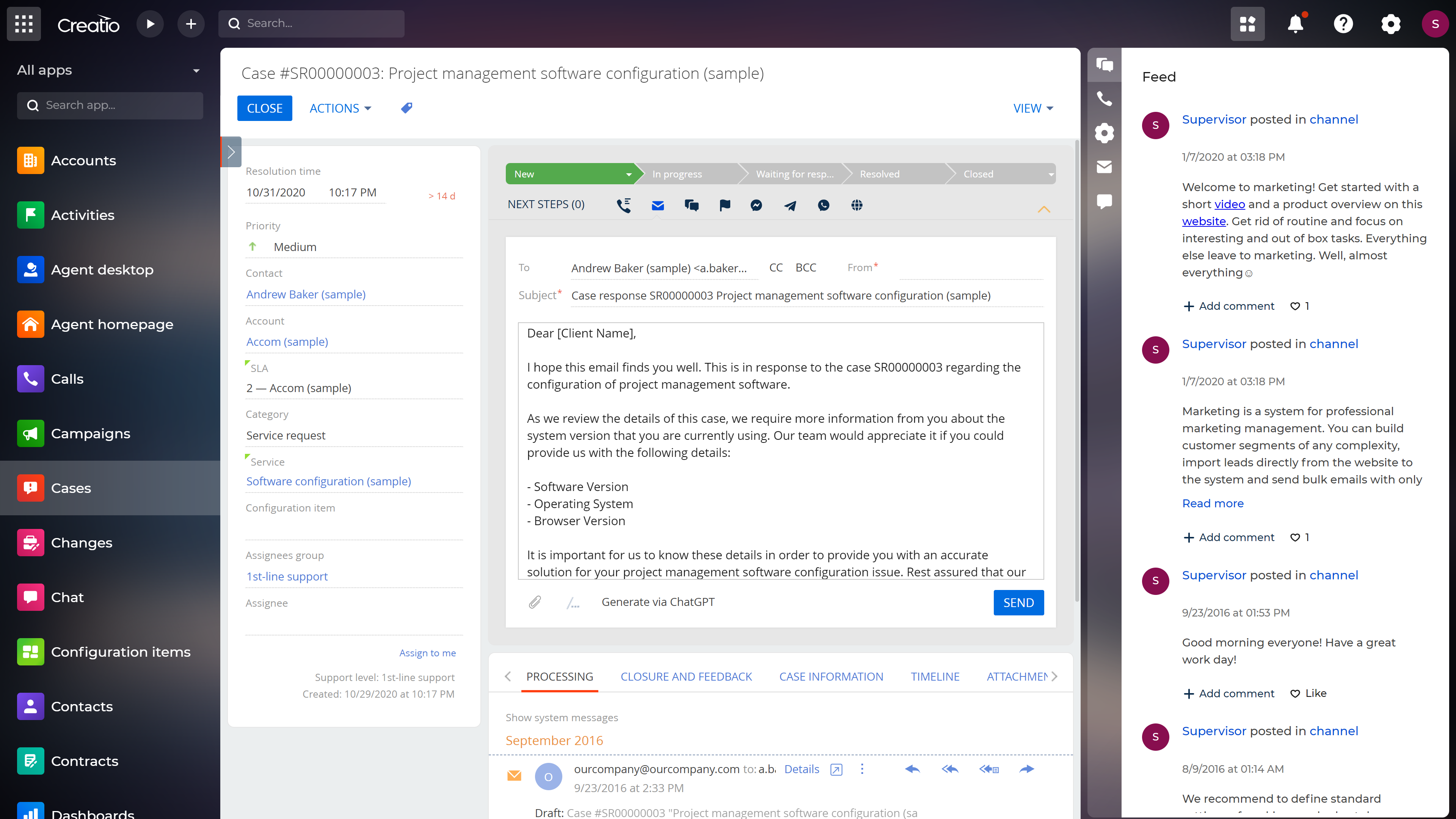 ChatGPT connector for Creatio | Creatio Marketplace