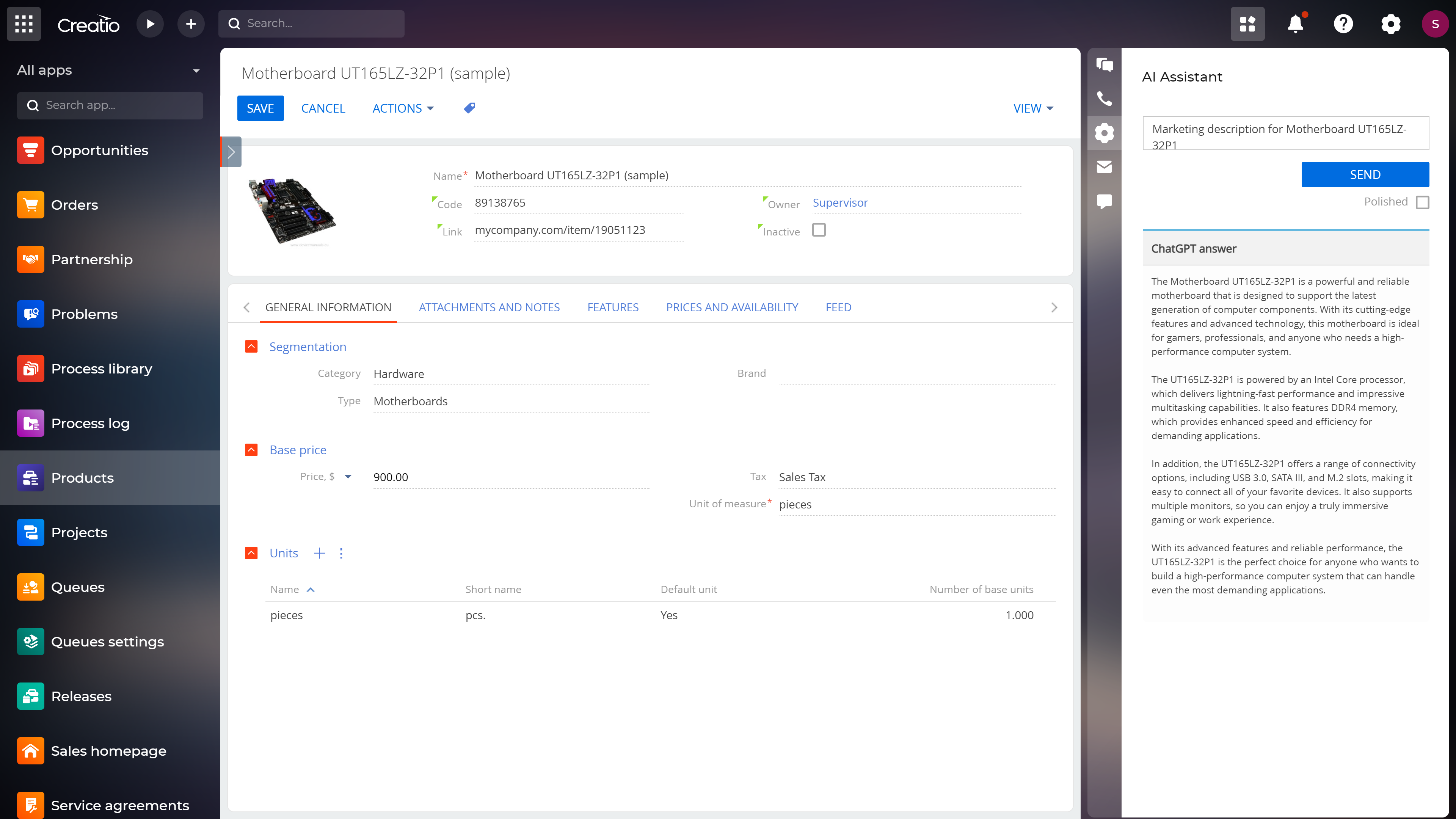 ChatGPT connector for Creatio | Creatio Marketplace