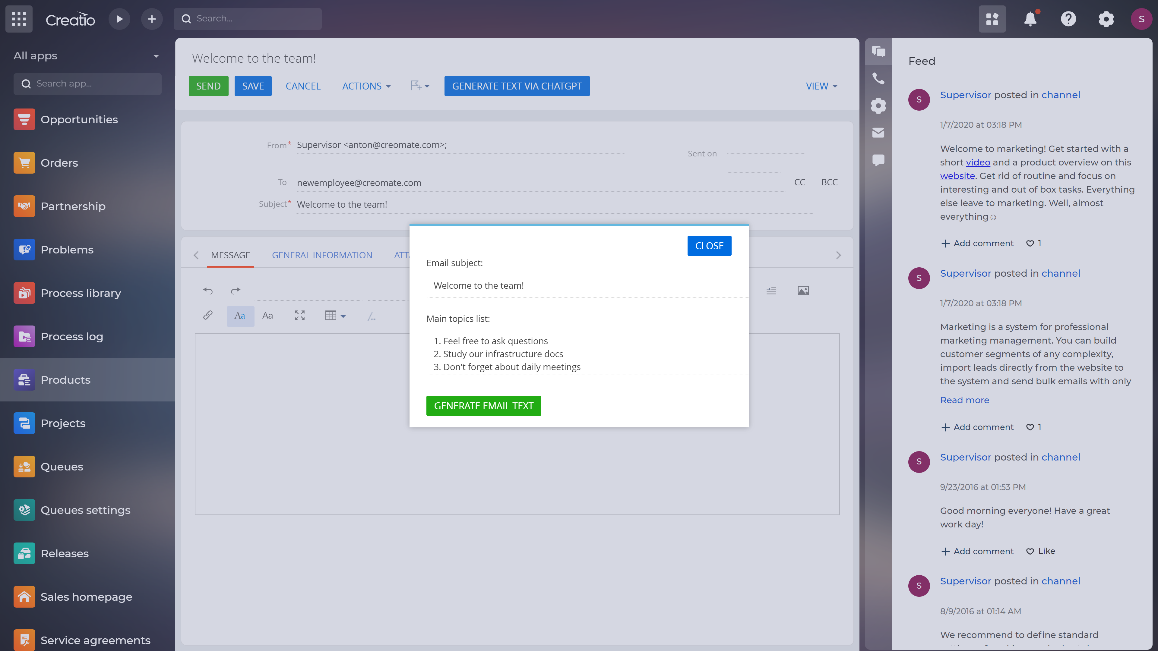 ChatGPT connector for Creatio | Creatio Marketplace ChatGPT connector for Creatio | Creatio Marketplace