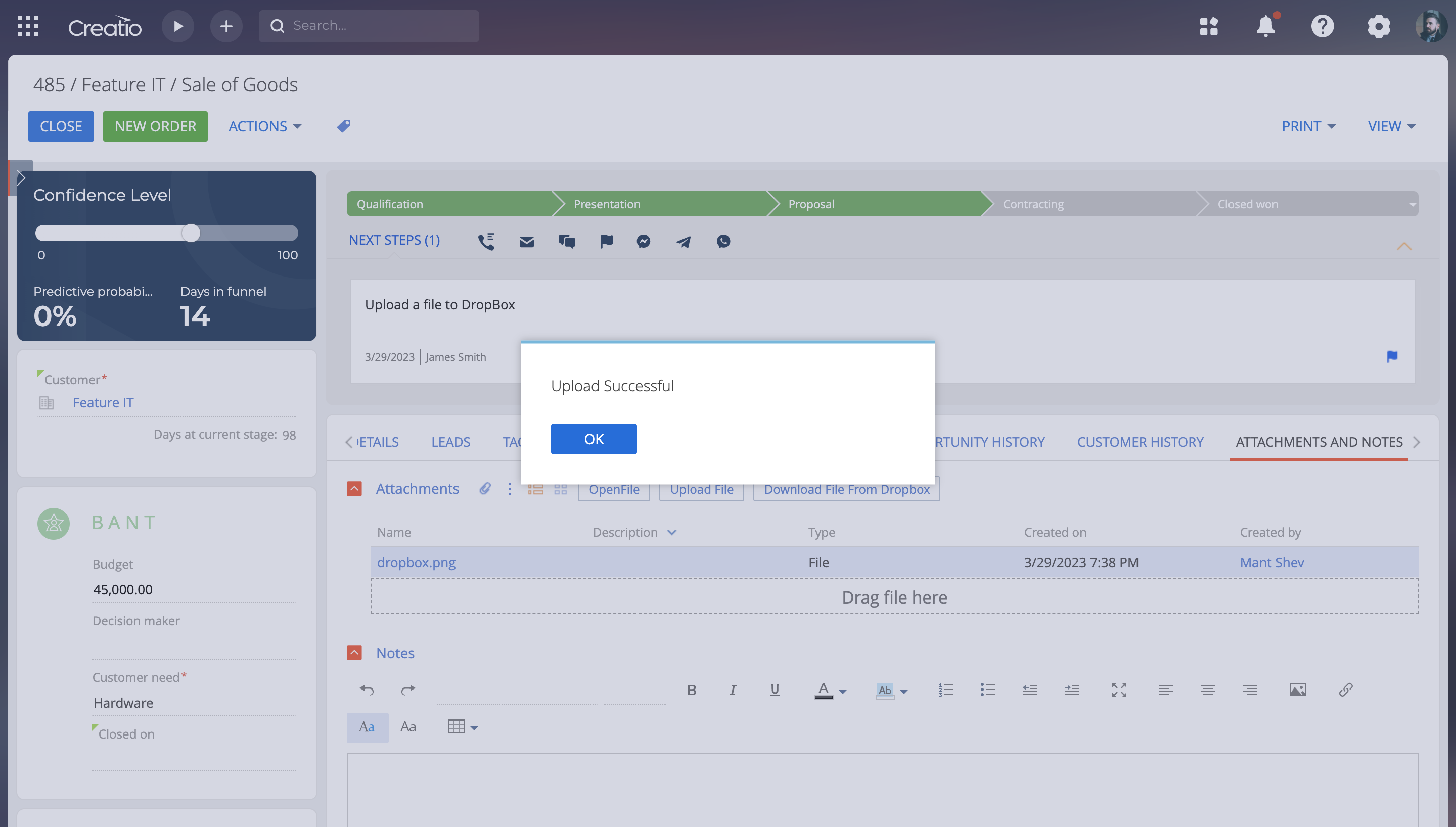 DropBox connector for Creatio | Creatio Marketplace DropBox connector for Creatio | Creatio Marketplace