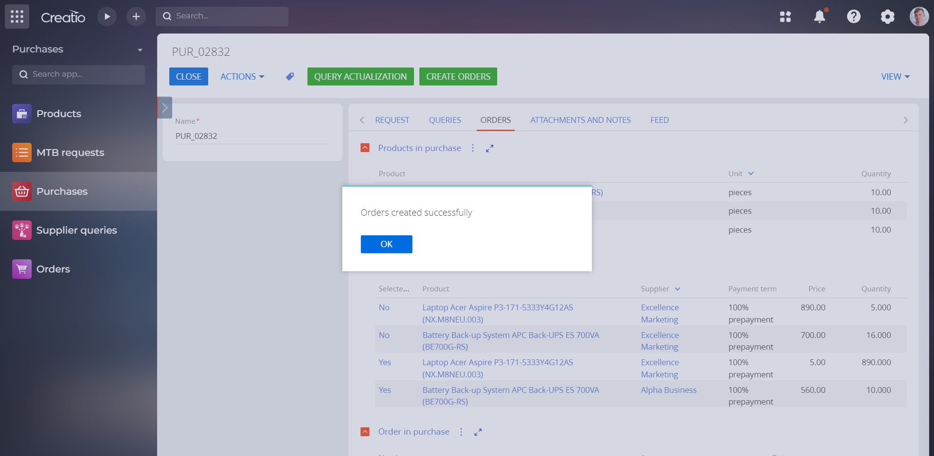 SalesUp Procurement Management for Creatio | Creatio Marketplace
