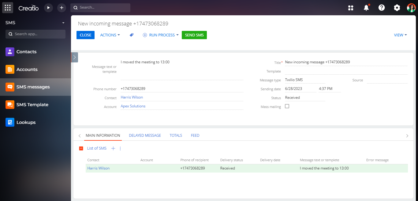 Twilio Sms Pro Integration For Creatio Creatio Marketplace