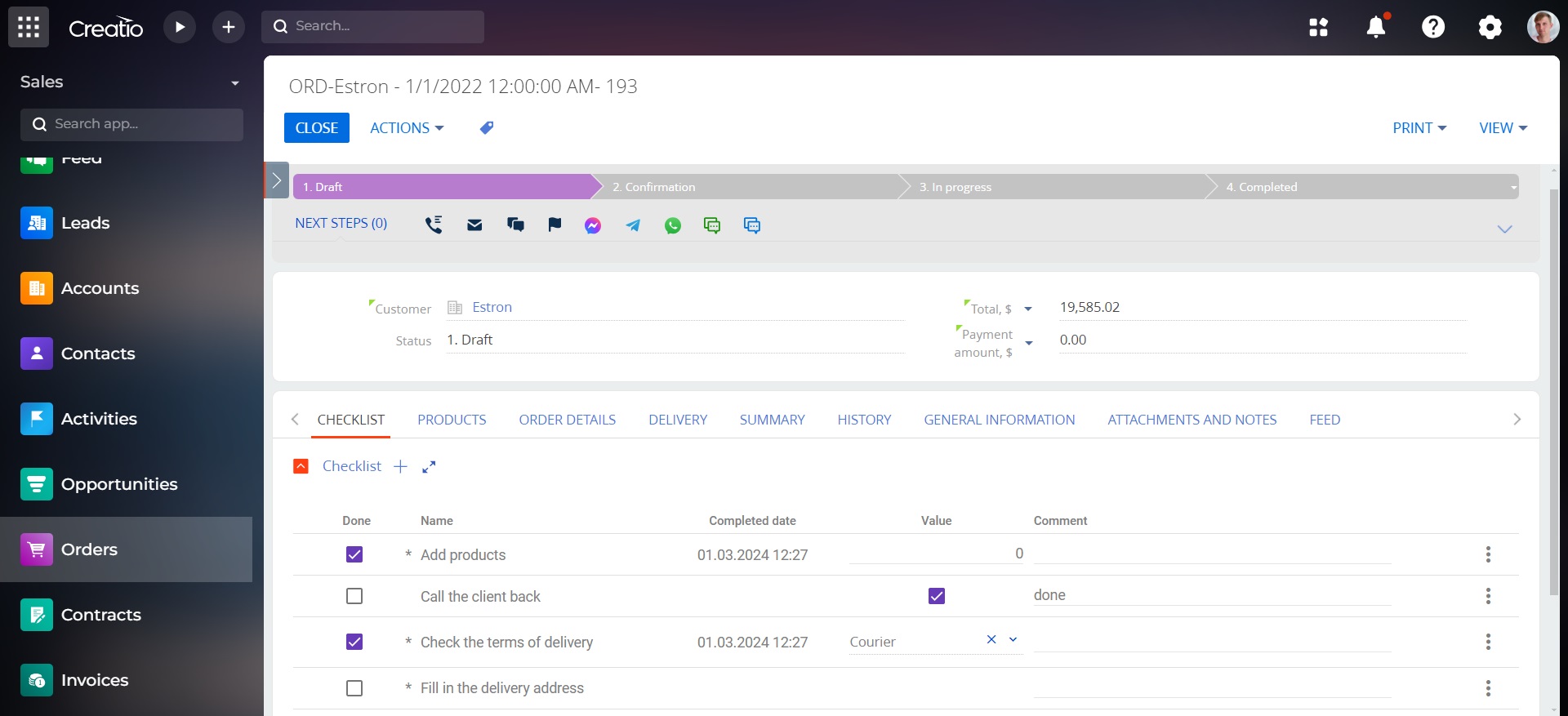 SalesUp Checklists for Creatio | Creatio Marketplace