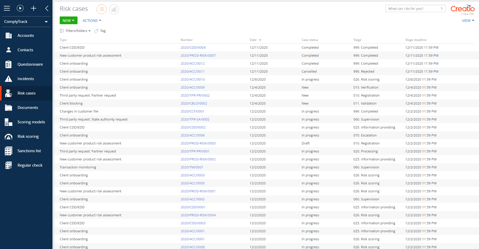 ComplyTrack for Creatio | Creatio Marketplace