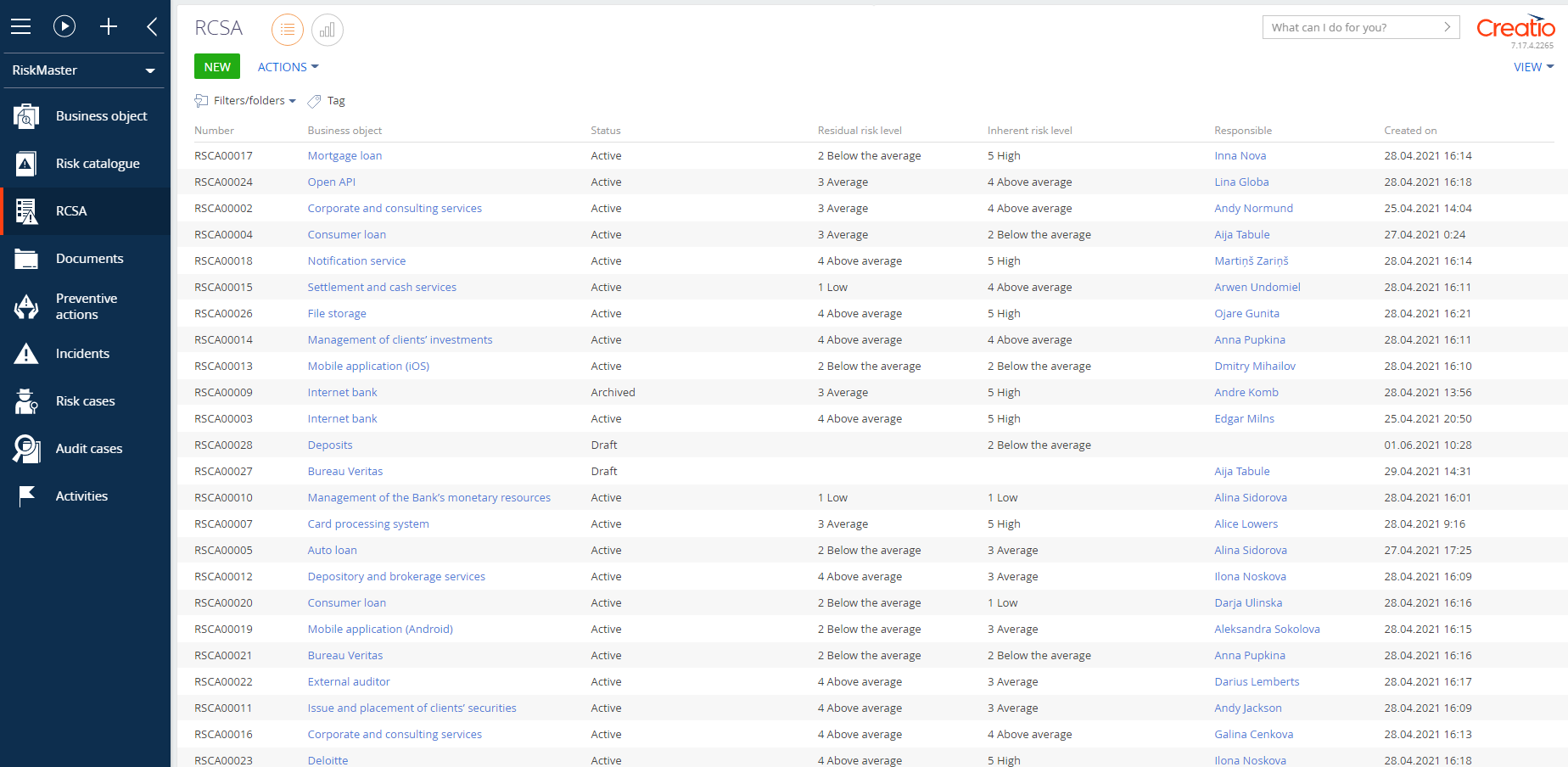 RiskMaster for Creatio | Creatio Marketplace