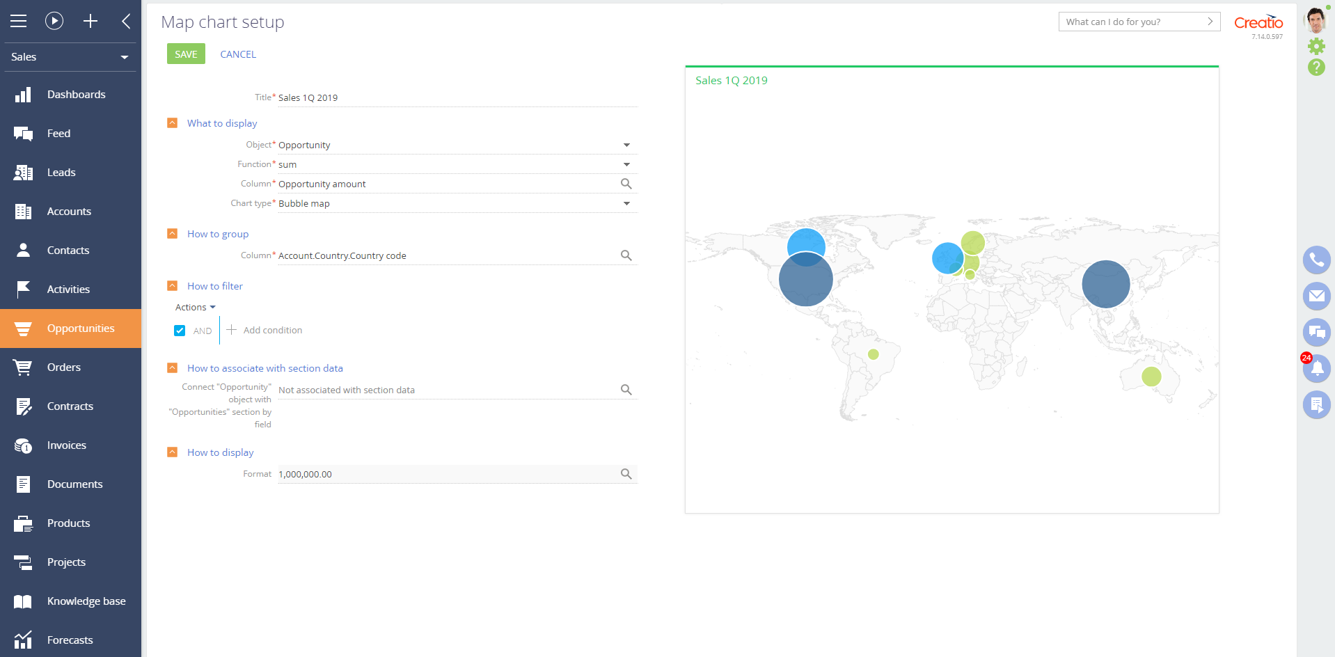 Map widget for Creatio | Creatio Marketplace