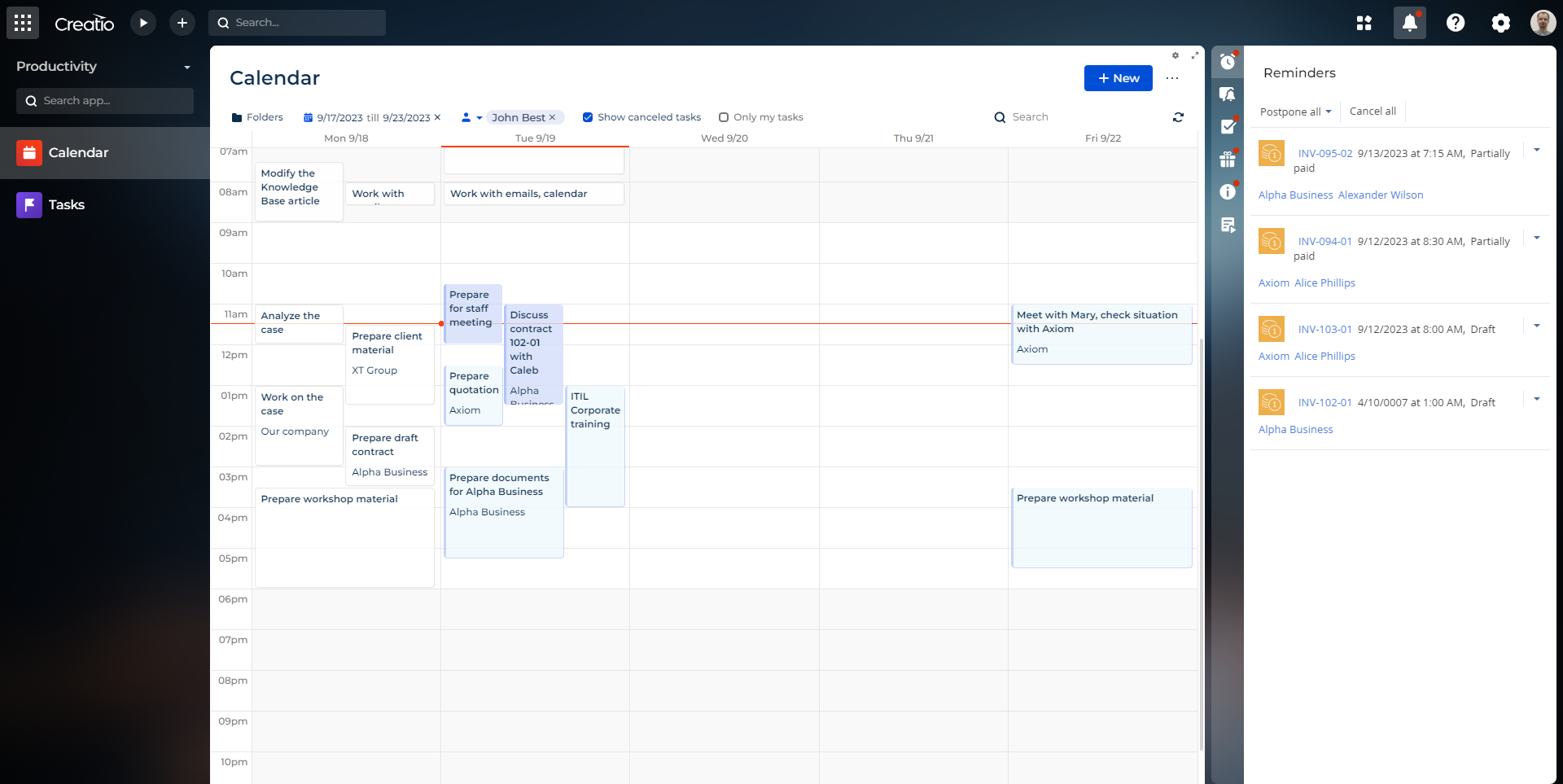 Productivity | Creatio Marketplace