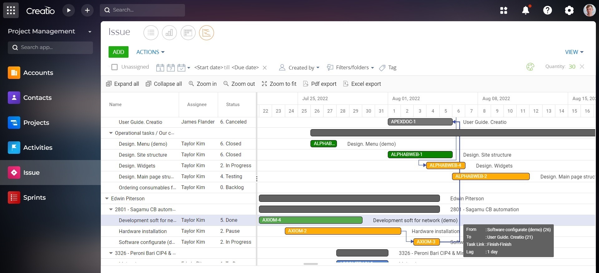 SalesUp Project Management for Creatio | Creatio Marketplace
