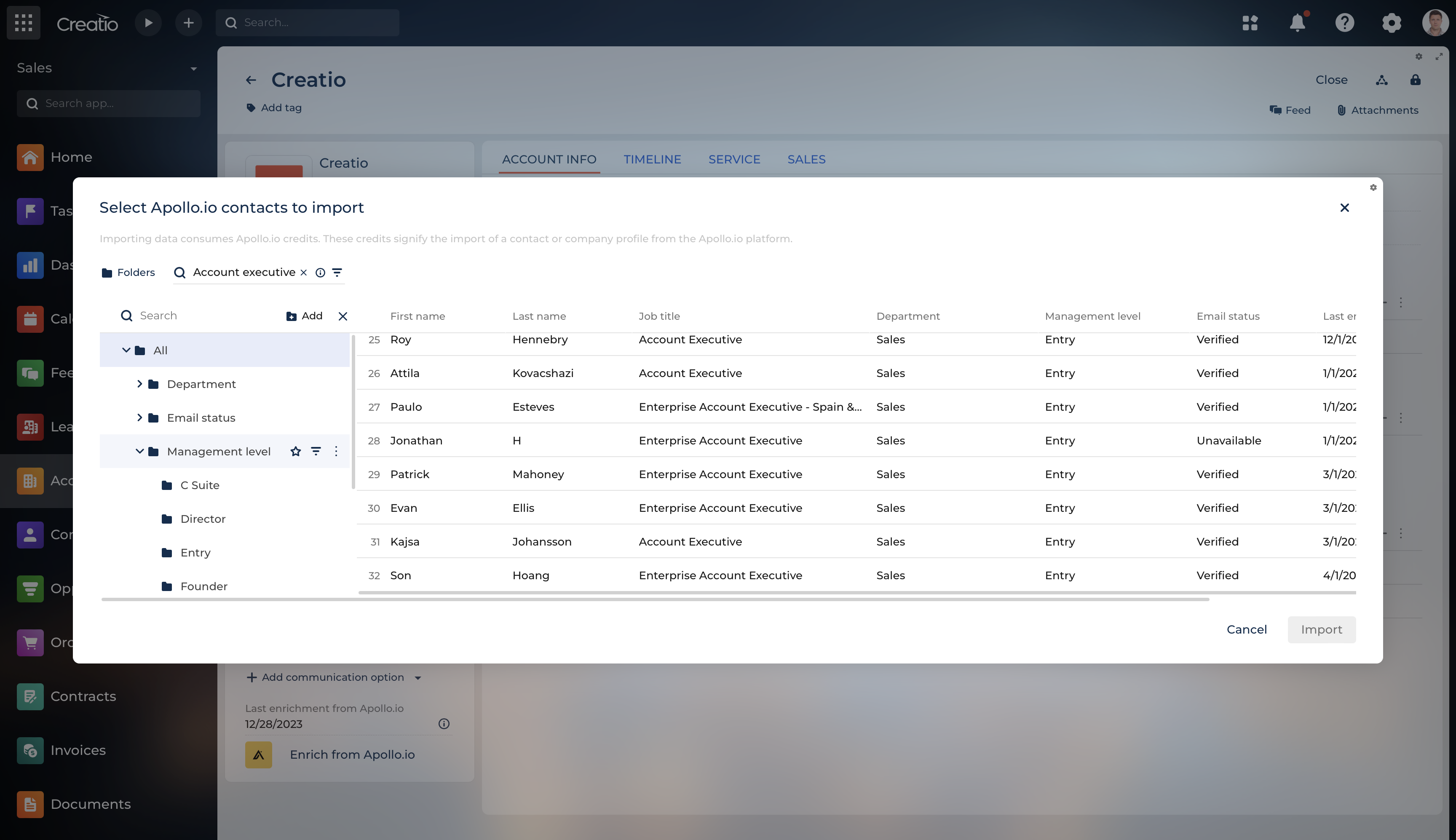 Apollo.io connector for Creatio | Creatio Marketplace