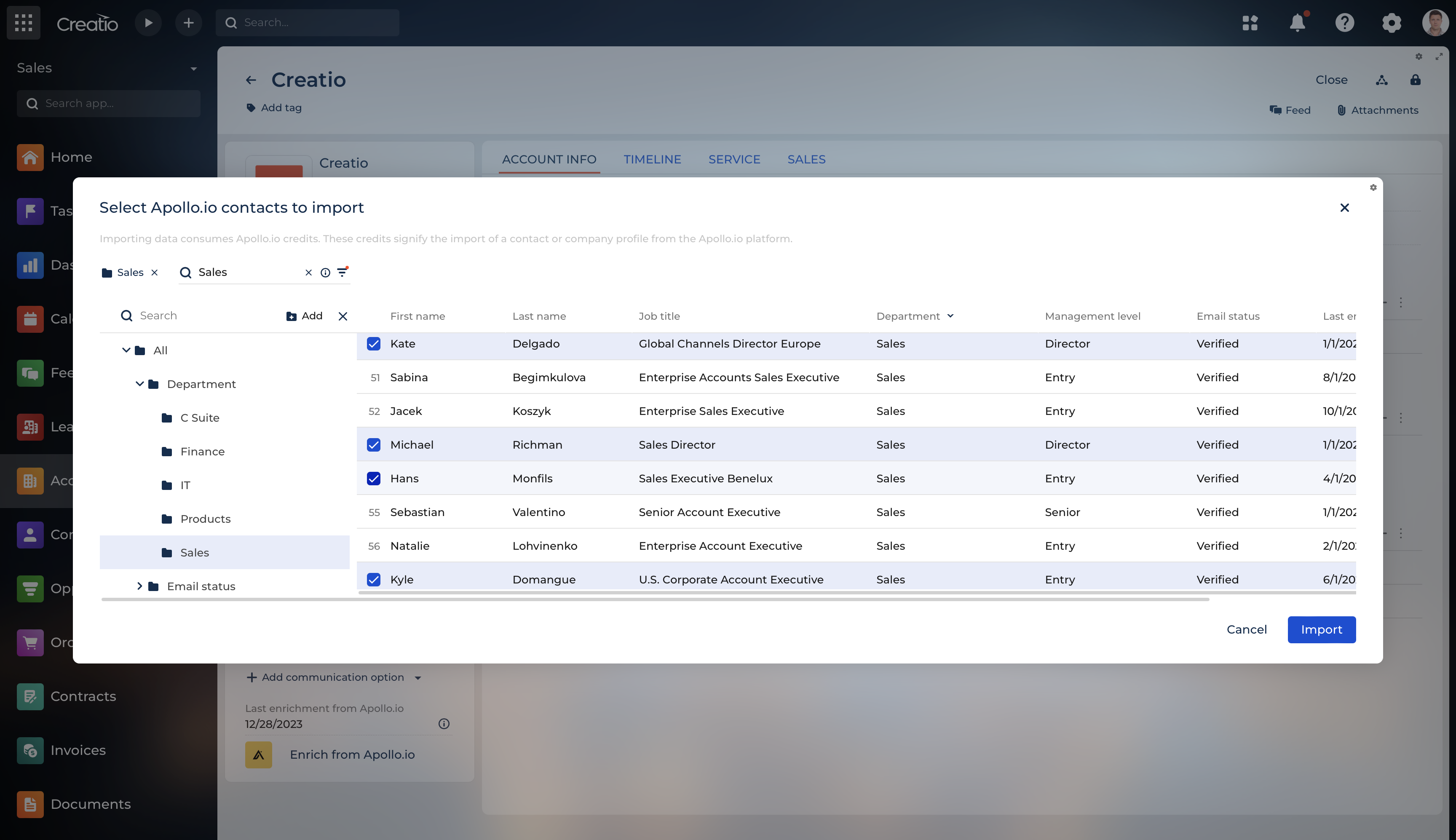 Apollo.io connector for Creatio | Creatio Marketplace