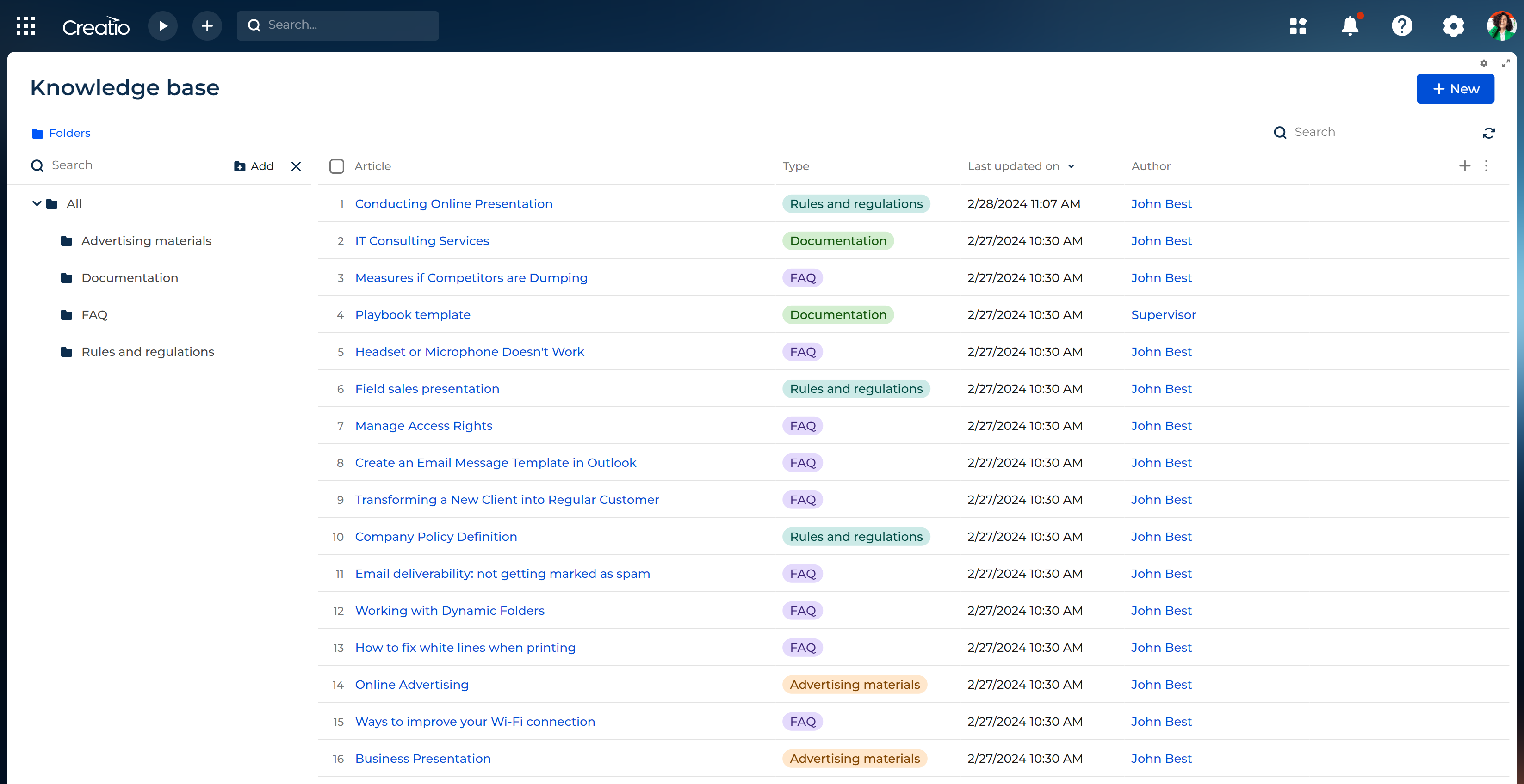 Knowledge Management | Creatio Marketplace