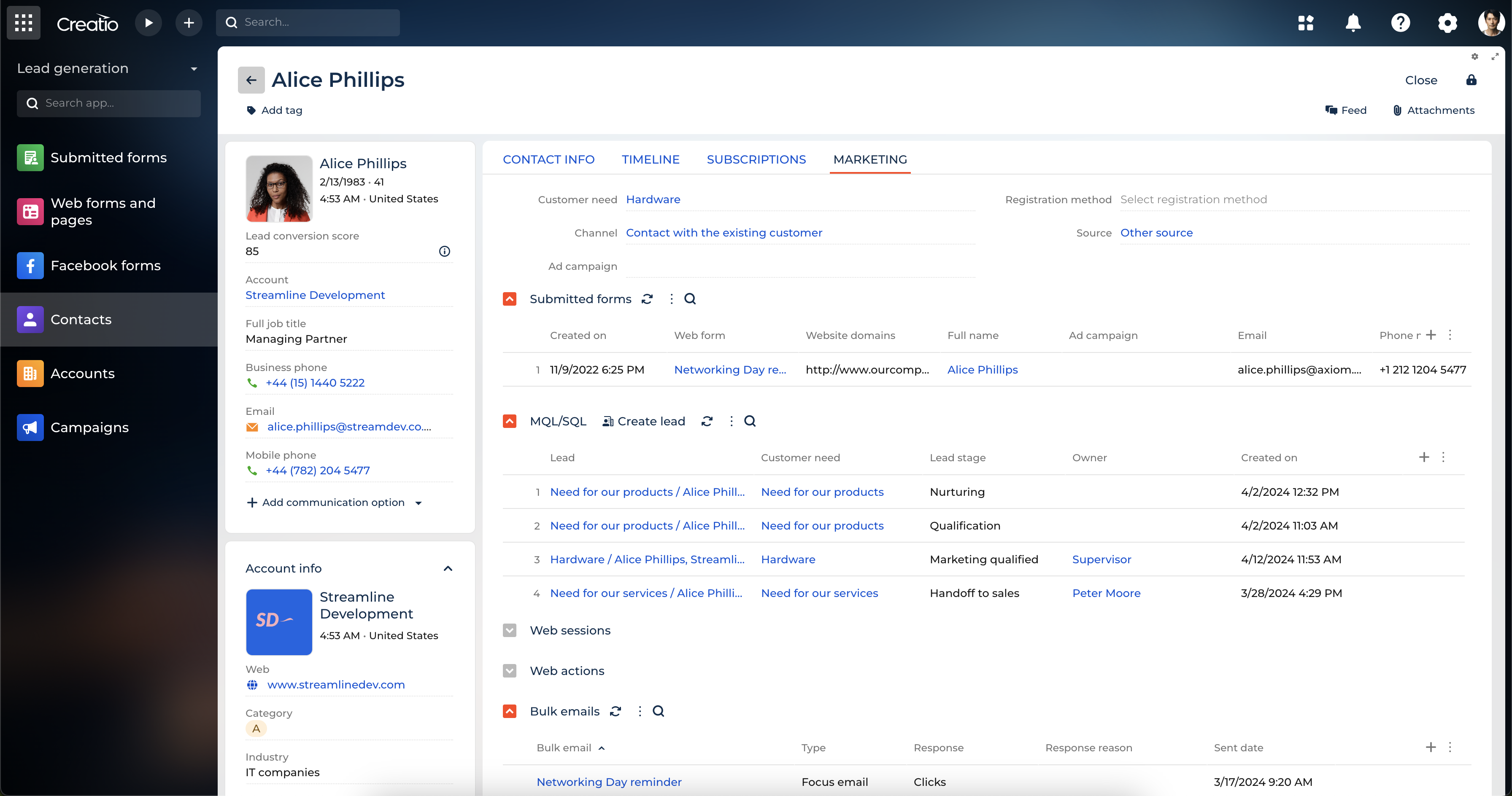 Lead Generation | Creatio Marketplace