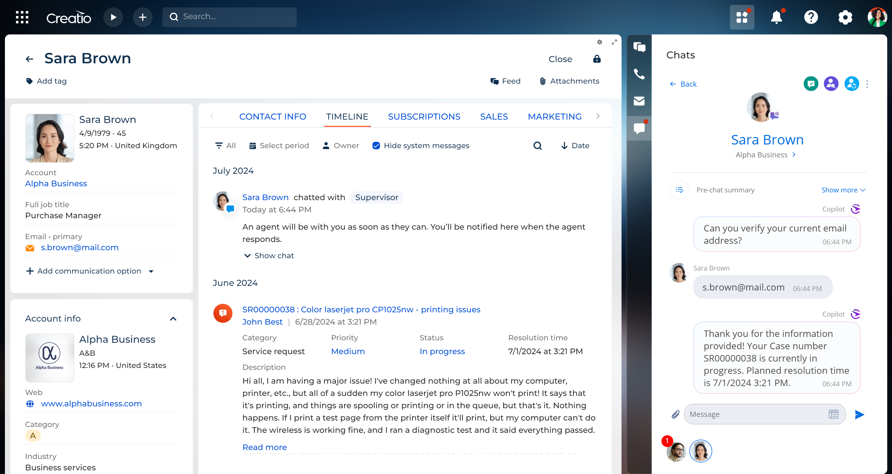 Ada AI Chatbot | Creatio Marketplace