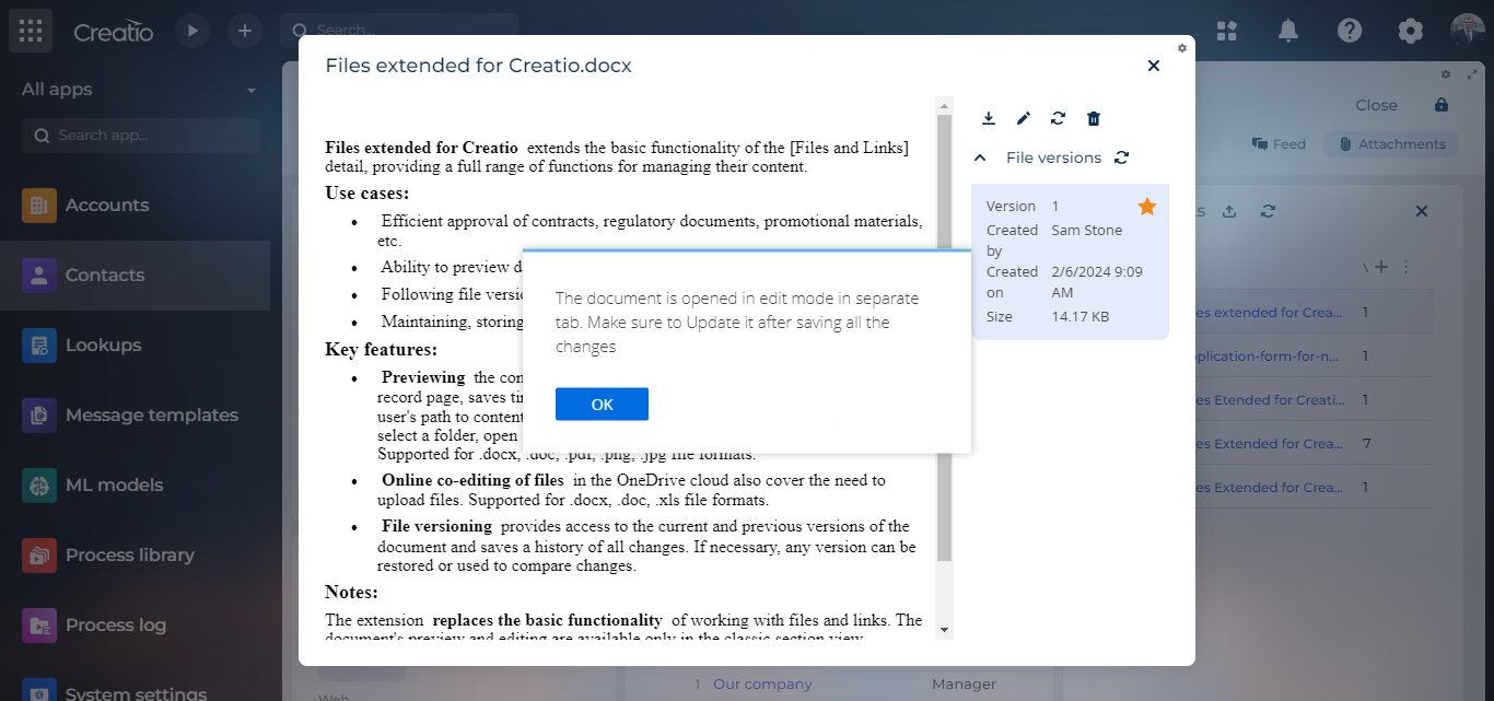 Banza Files Extended for Creatio | Creatio Marketplace
