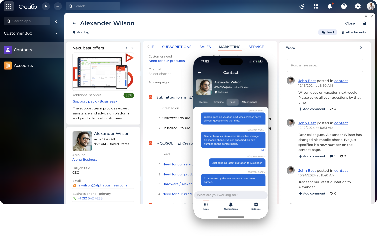 Customer 360 | Creatio Marketplace