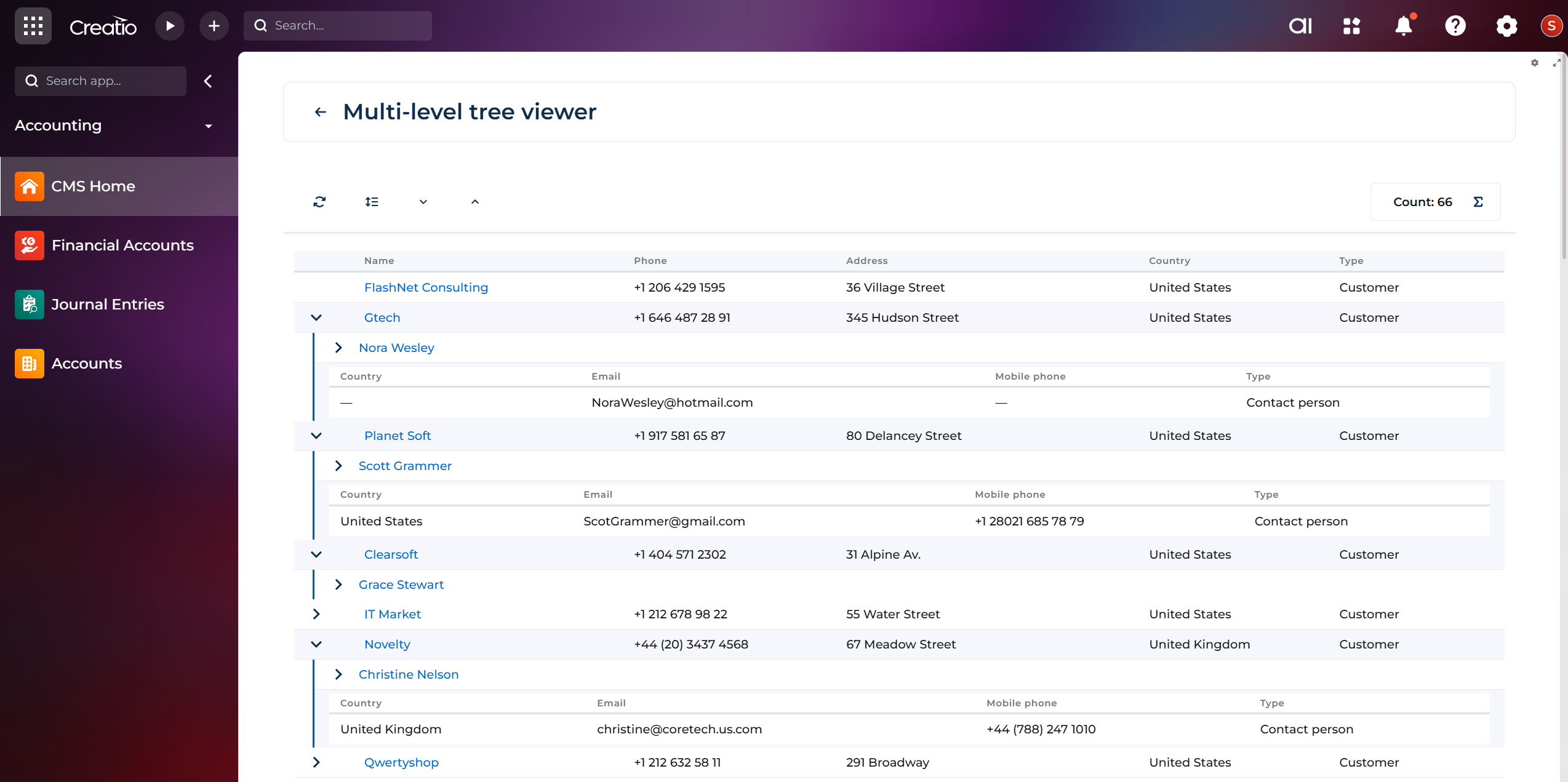 Multi-level Tree Viewer for Creatio | Creatio Marketplace